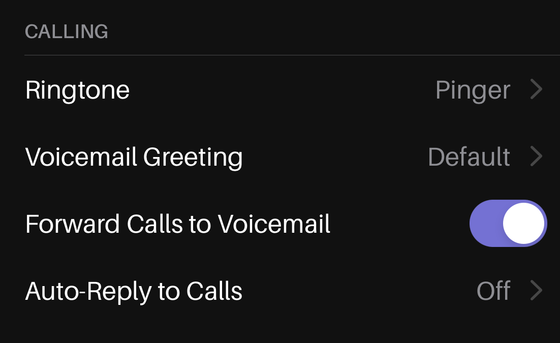 Can I send my calls straight to voicemail? – Pinger help