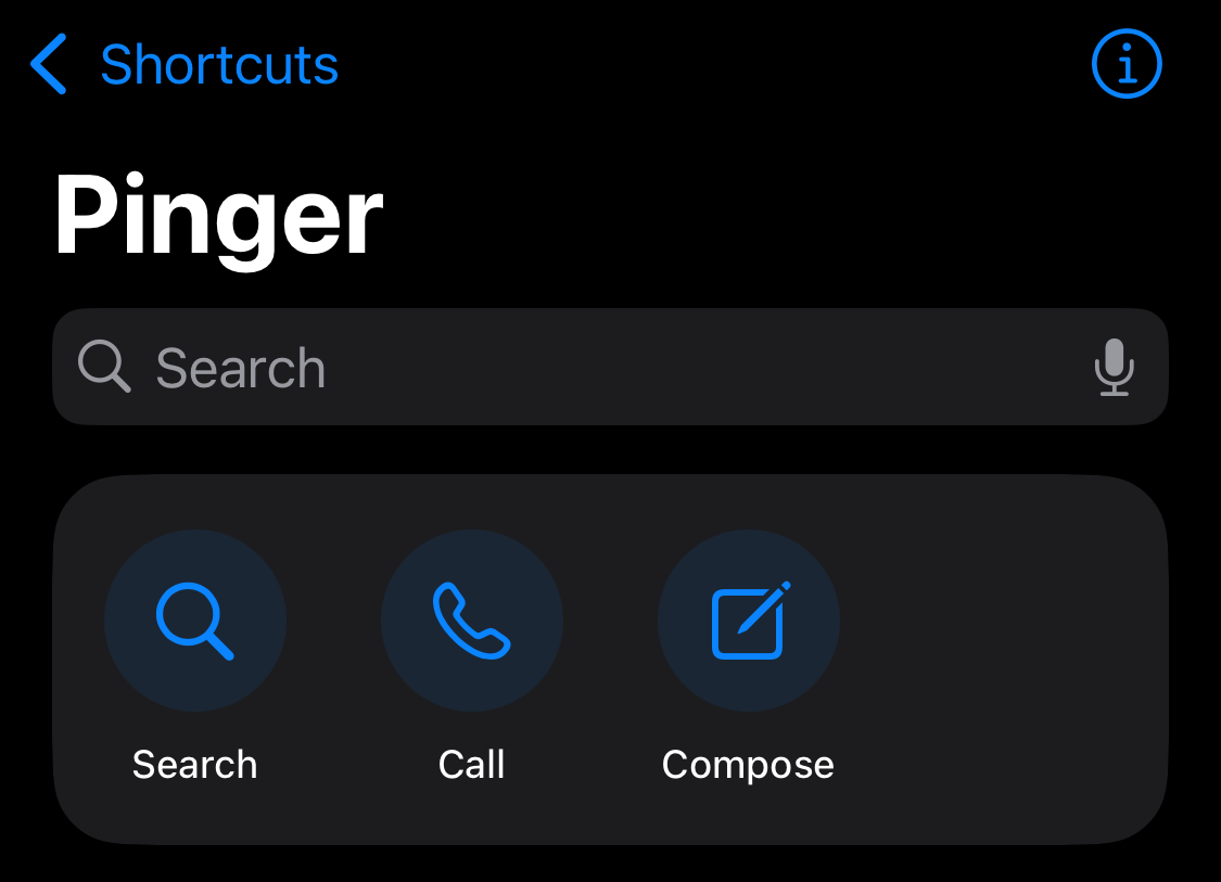 Using Pinger with Siri, Spotlight and Shortcuts (iOS only) – Pinger help